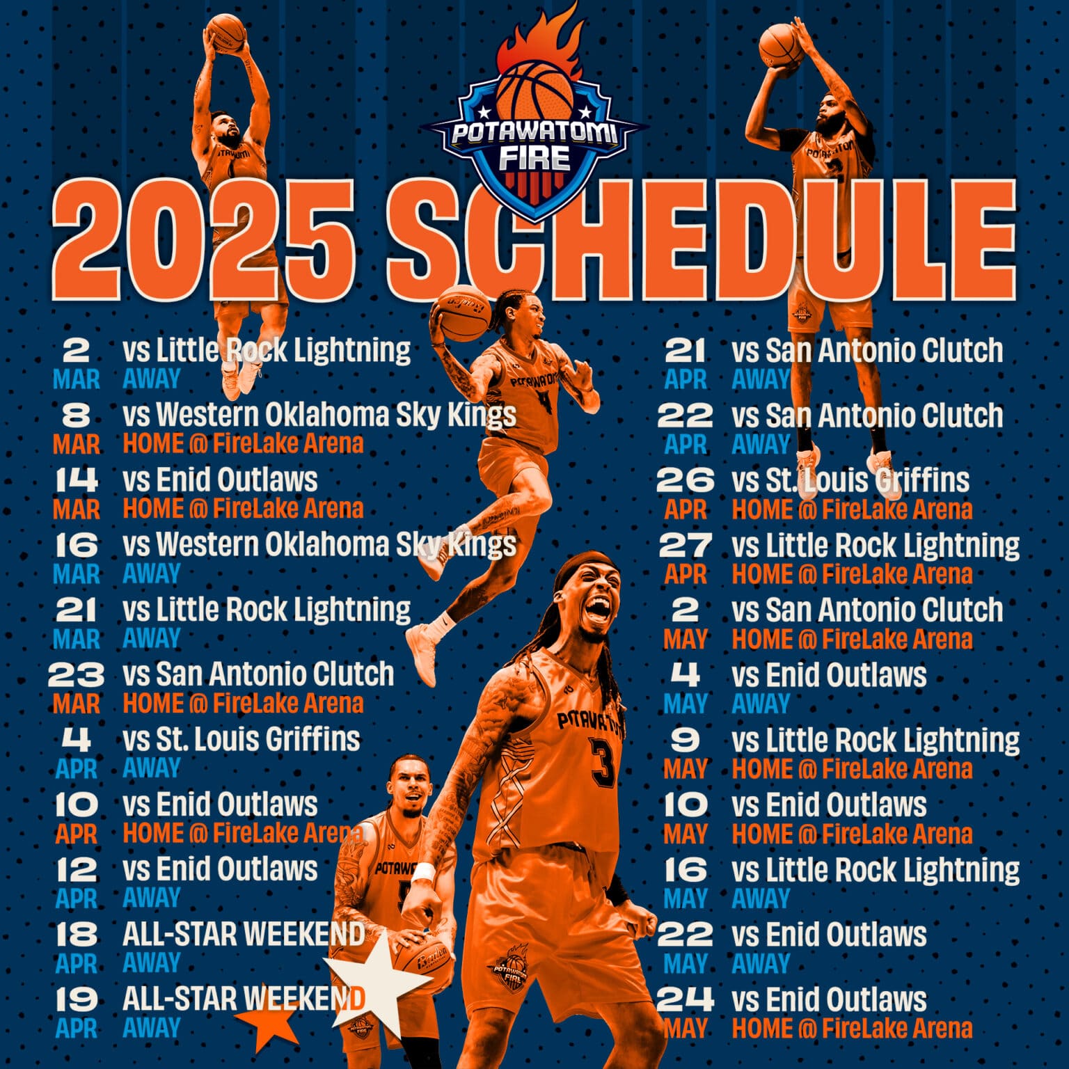 Fire Release 2025 TBL Schedule – Potawatomi Fire